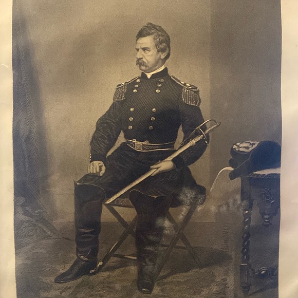 Art | Rare 1863 Original Steel Engraving Gen Nathan P Banks Civil War ...